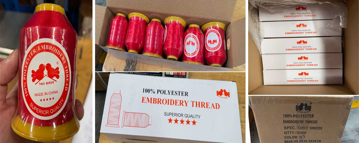 TWO BIRDS Brand 120D/2 100% Polyester Embroidery Thread 5000yds Spool