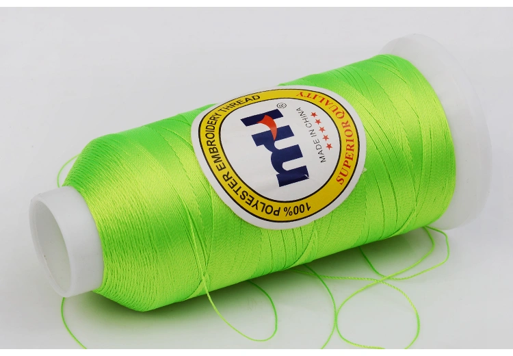 300D/3 Polyester Filament Embroidery Threads - Fluorescent Green
