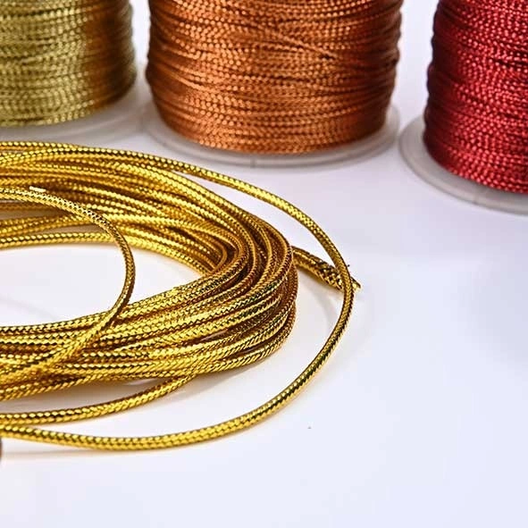 Silver,Golden Metallic Rope W/O Elastic - Metallic Rope
