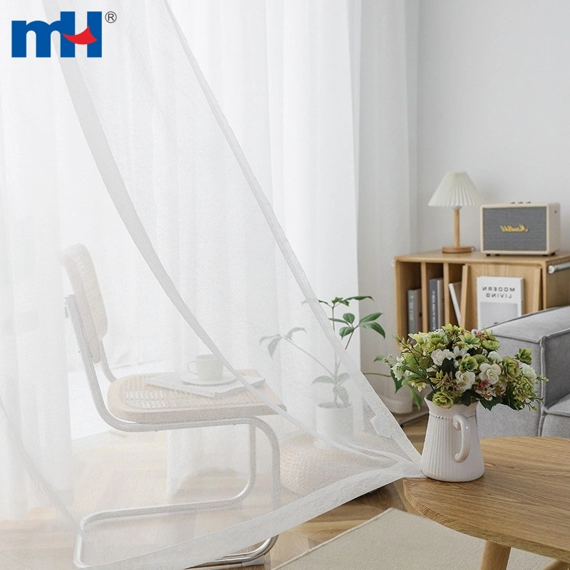 Readymade Tulle Curtains Panel with Transparent Pleated Tape