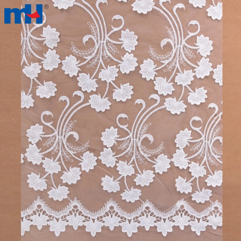 Embroidered mesh lace fabric store