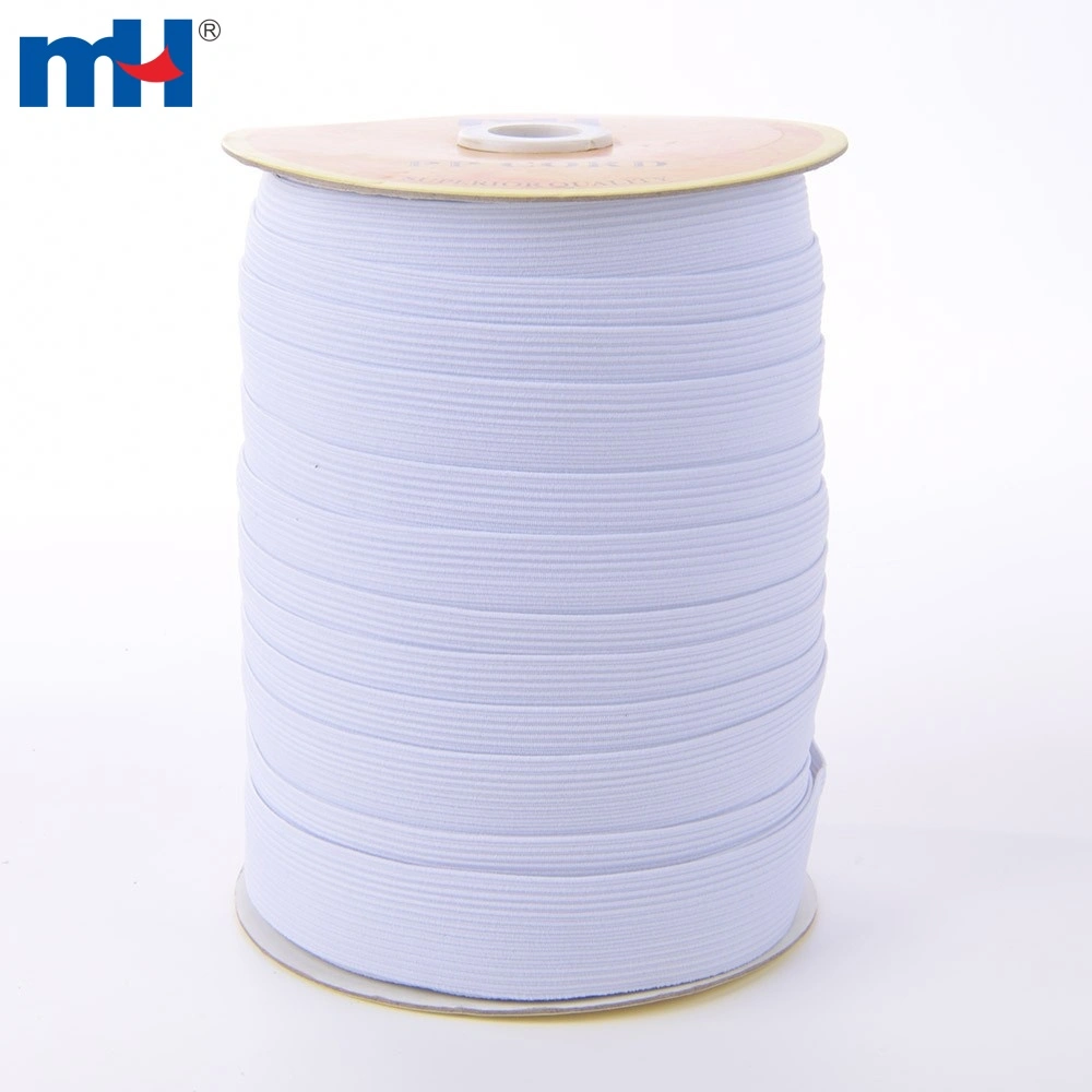 25mm White Elastic Braid for Cuffs Waistband