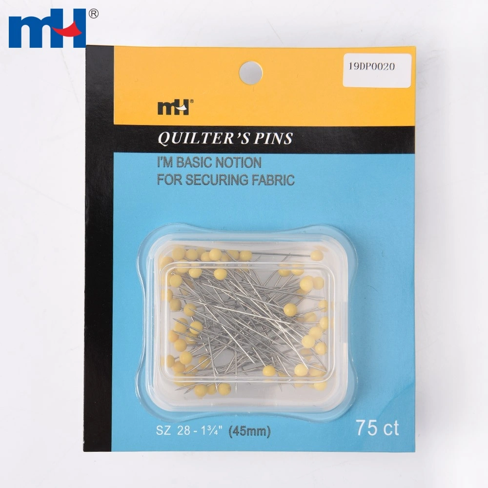 Nickel Plated Steel Quilter's Sewing Pins 75 Counts