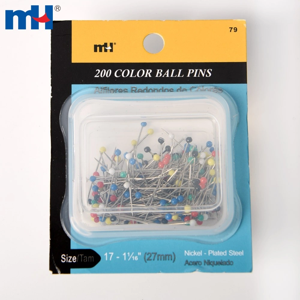 200 Multicolor Ball Head Pins for Dressmaker Sewing
