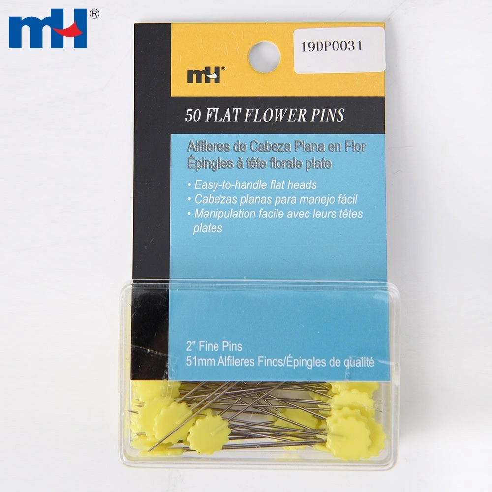 51mm Flat Flower Head Pins for Daily Sewing Dressmaking and Crafts 50pcs