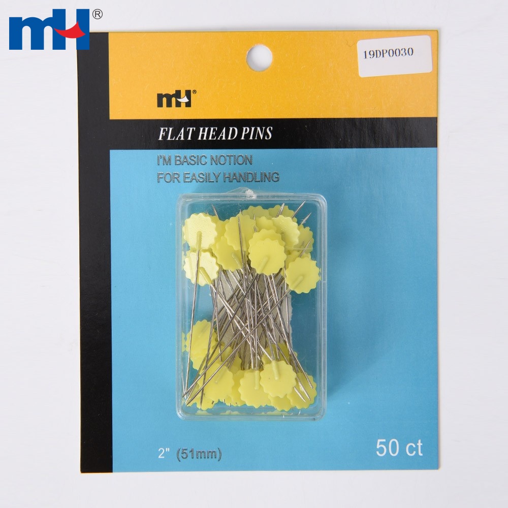 51mm Flat Flower Head Pins for Daily Sewing Dressmaking and Crafts 50pcs