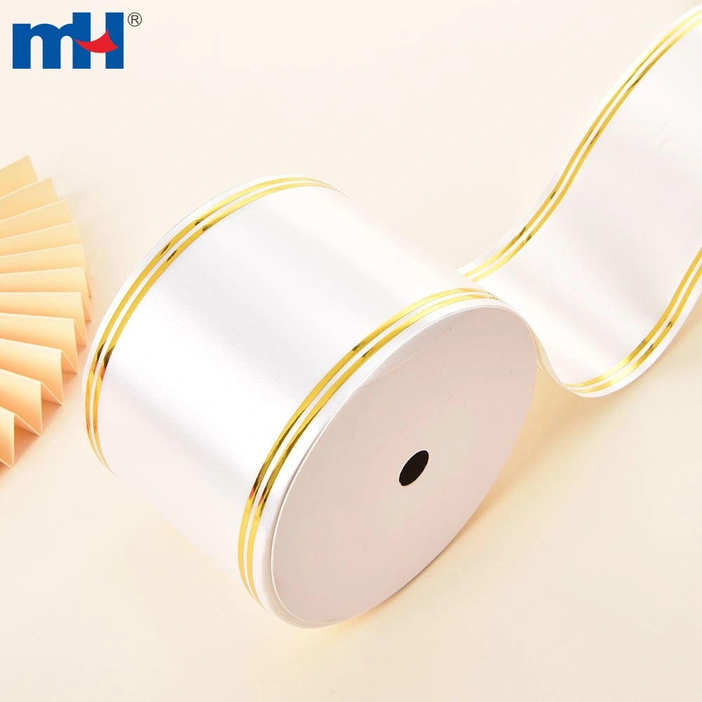 80mm Ceremony Plastic Ribbon with Gold Edge