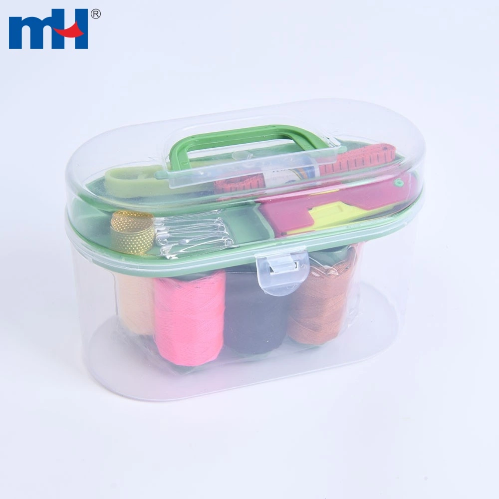 Large Sewing Box Threader Needle Tape Measure Scissor Thimble Kit Tool