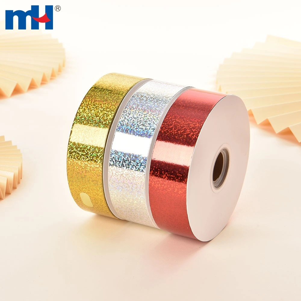 35mm Metallic Foil Laser Holographic Plastic Polypropylene Ribbon