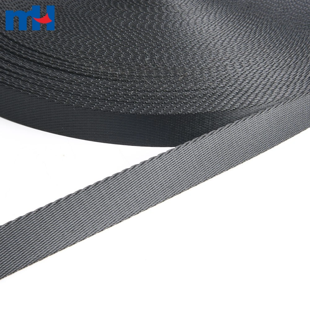 20mm width Black Polyester Webbing Strap For Belt Backpack