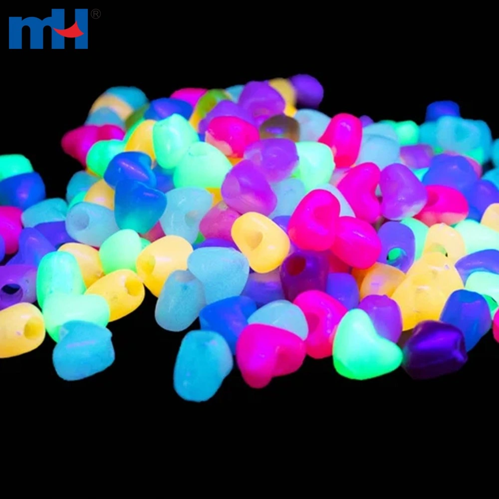 Multicolored Glow-in-the-Dark or UV Fluorescent Beads - Various Pattern ...