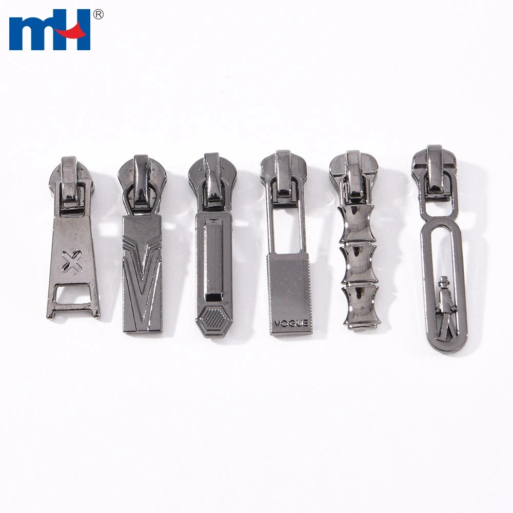 #5 Electroplated Metal/Plastic/Nylon Short Tab Zipper Slider