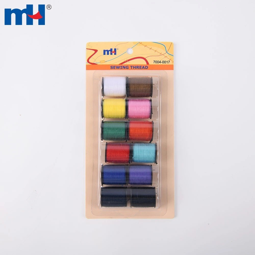 32m/tube 12 tubes/card Polyester Hand Sewing Thread Assorted Colors ...