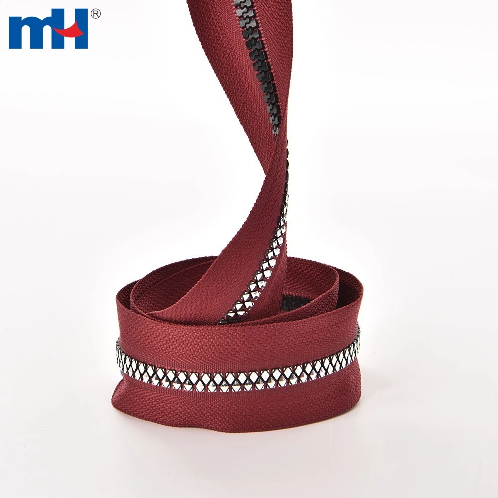 MH B2B Supplier #5 Special Rhombus Teeth Plastic Zipper Tape Long Chain