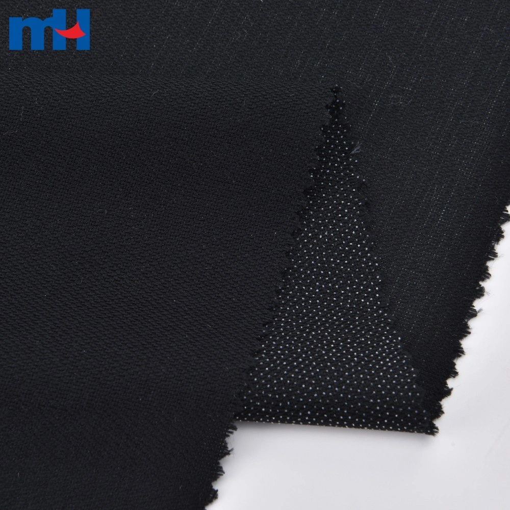 MH Supplier 75D*200D Polyester Twill Woven Fusible Interlining Fabric
