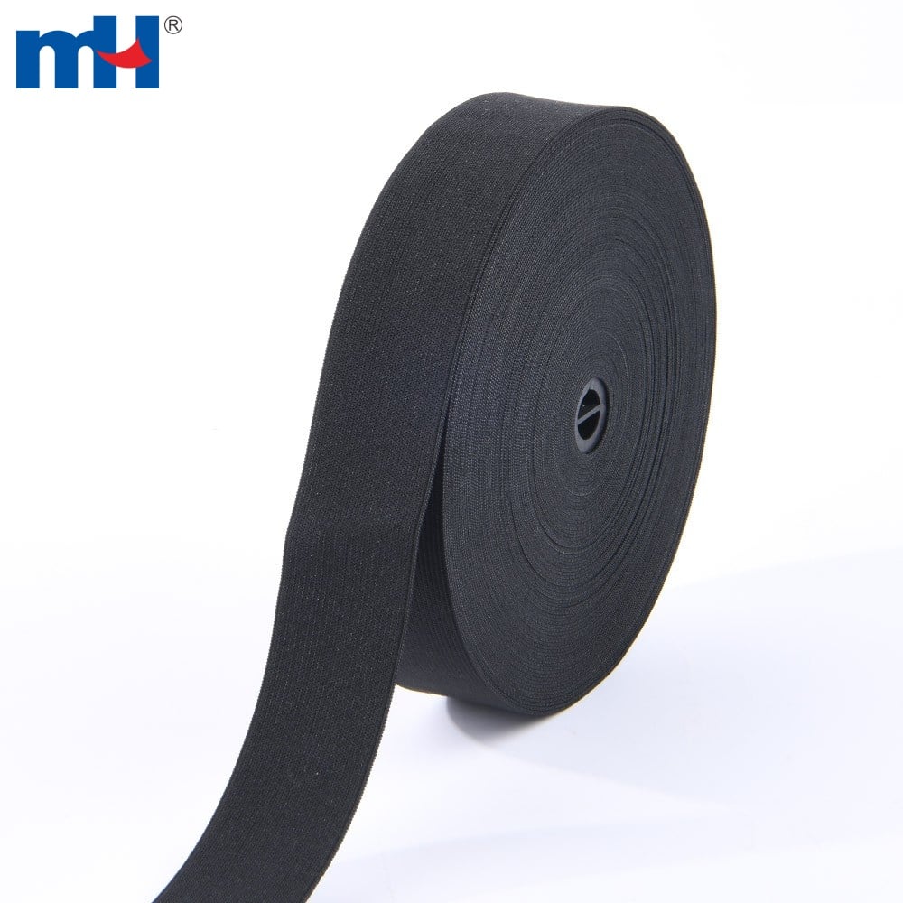2 Inch 50mm Black Knitted Elastic Band Material for Sewing Factory