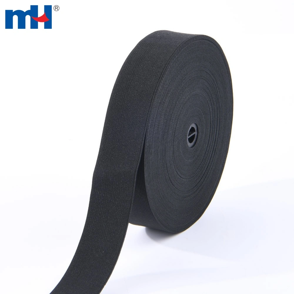 2 Inch 50mm Black Knitted Elastic Band Material for Sewing Factory