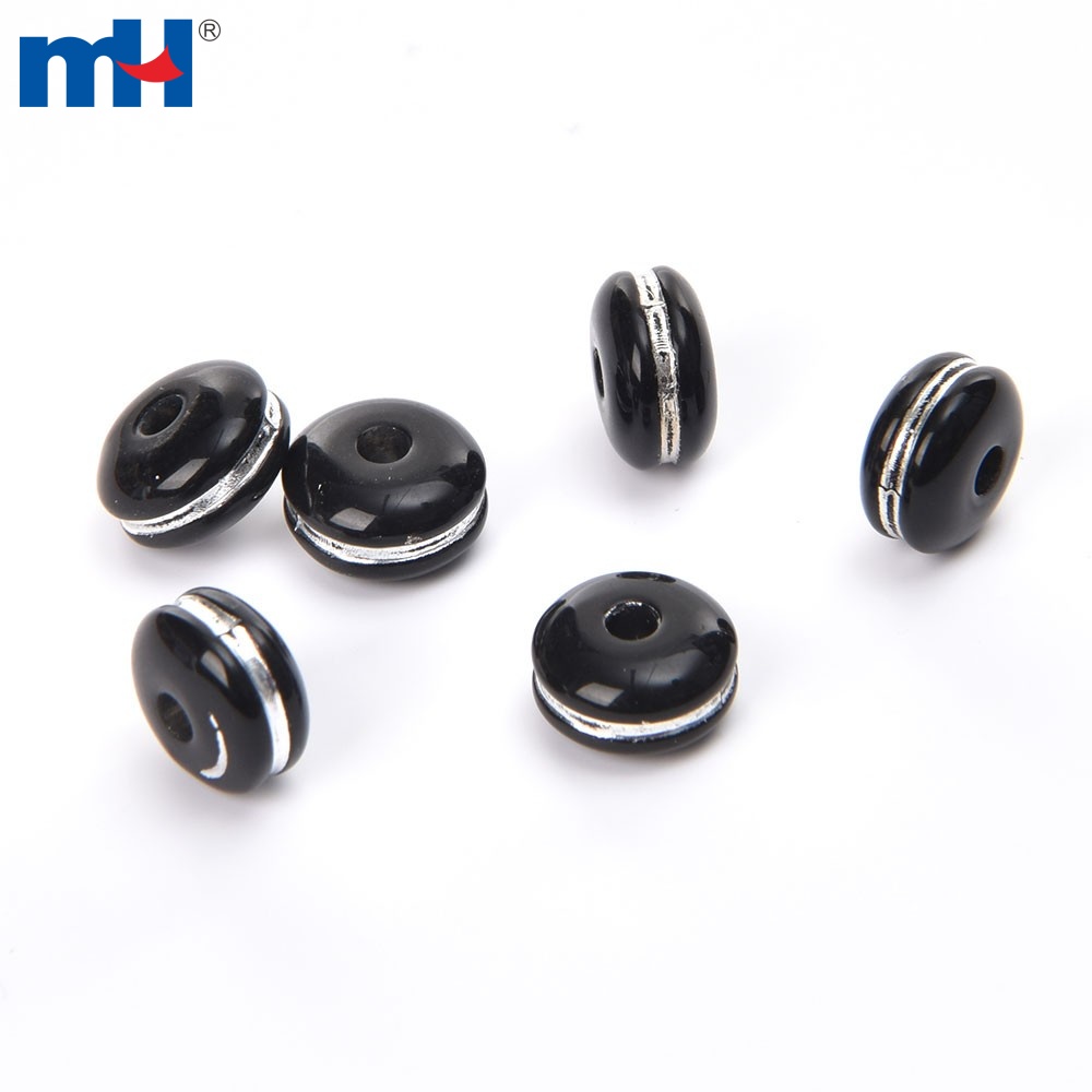 Customized Flat Black/White Striped Acrylic Beads for Jewery Making