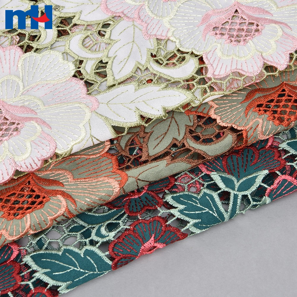 120-130cm Laser Cut Lace Fabric Embroidery Fabric Manufacturer in China