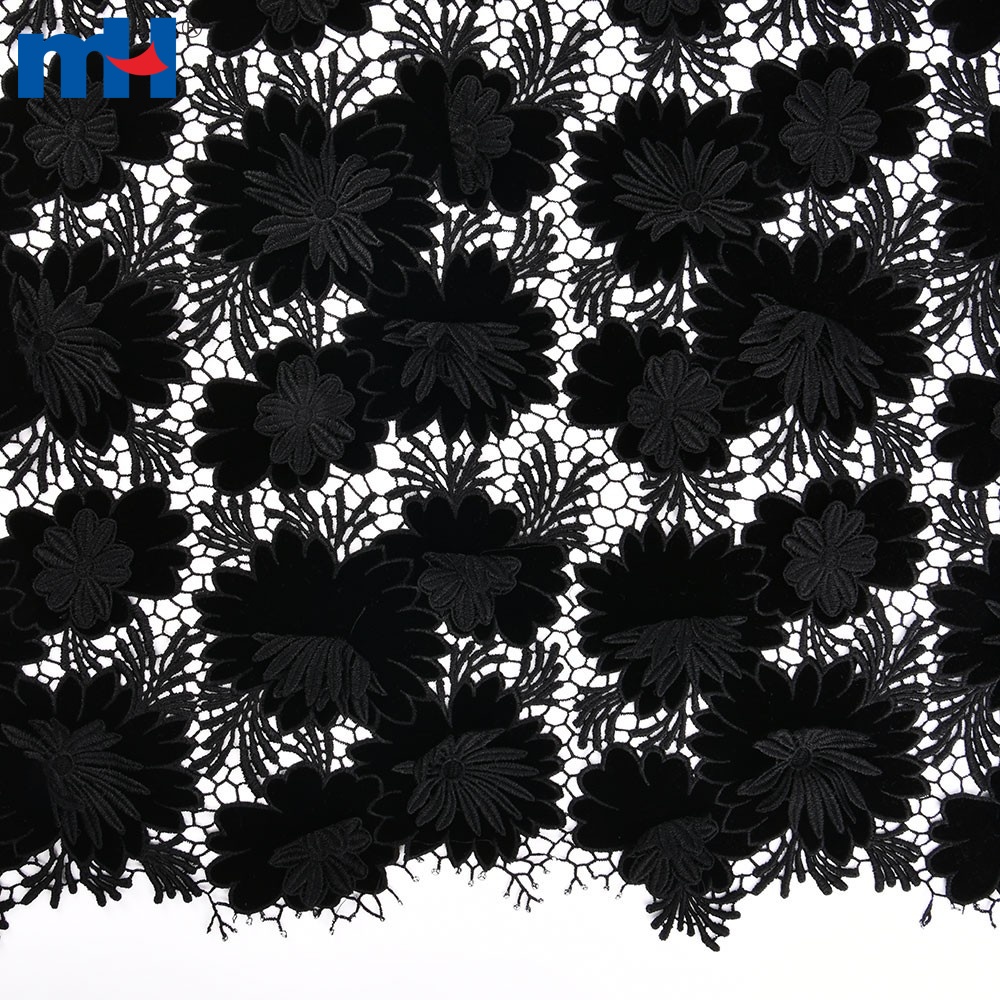 Scalloped Black Lace Fabric