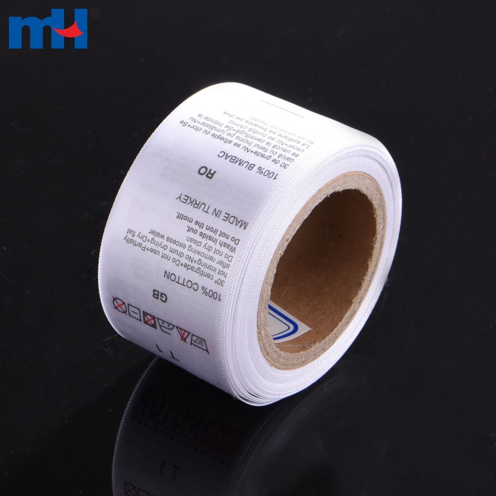MH Custom Text Thermal Printed Nylon Clothing Labels & Tags