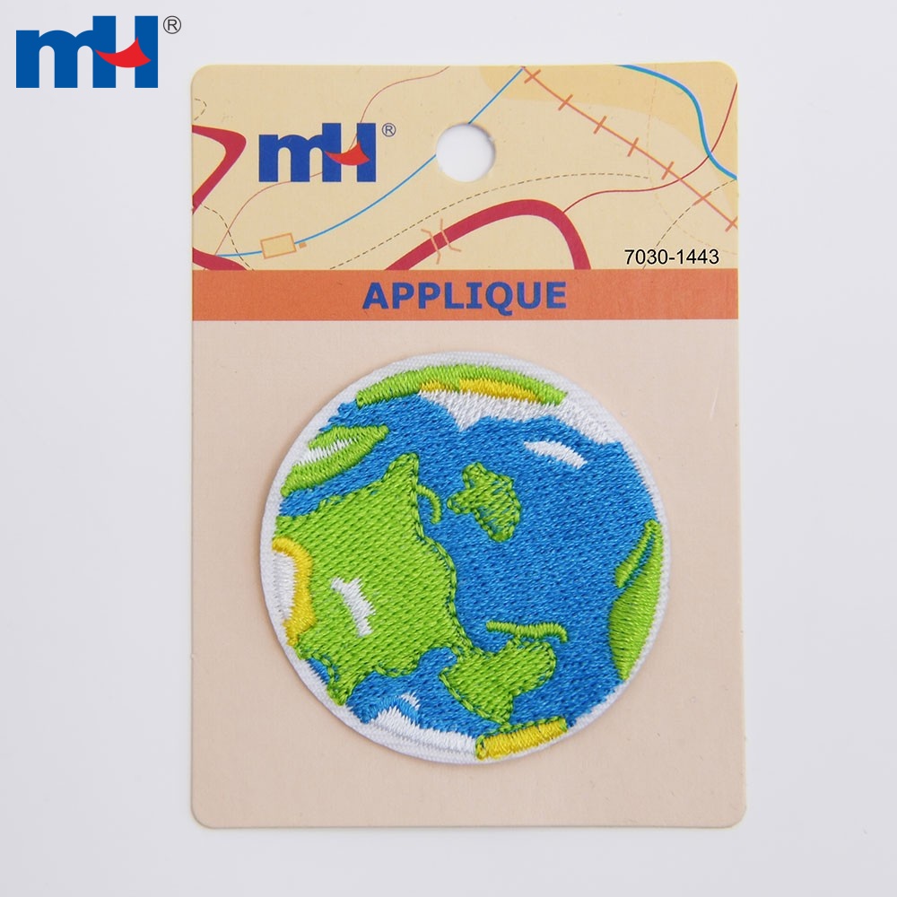 Iron On Sew On Blue Earth World Planet Patch | Ningbomh