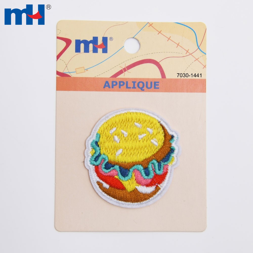 Hamburger Patch Food Embroidered Iron On Sew On Patches | Ningbomh