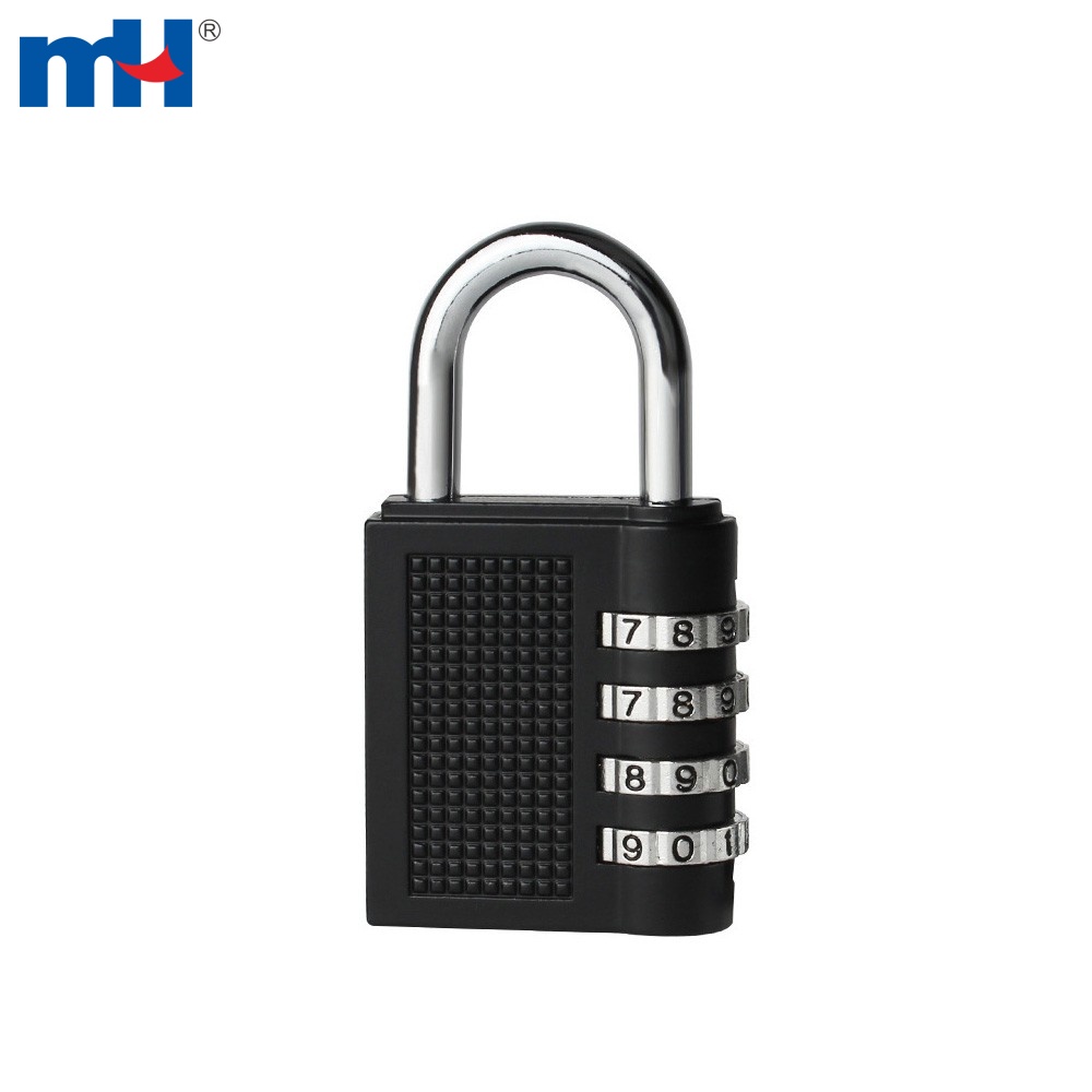 Black 4-Digits Combination Code Padlock for Luggage, Door, Gym