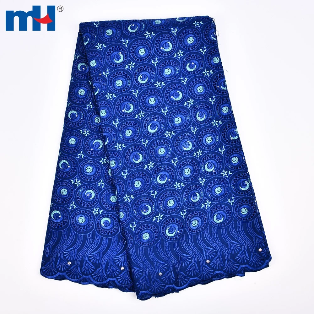 Bahan Kain Renda Voile Swiss Afrika Nigeria Berhiaskan Rhinestone untuk ...