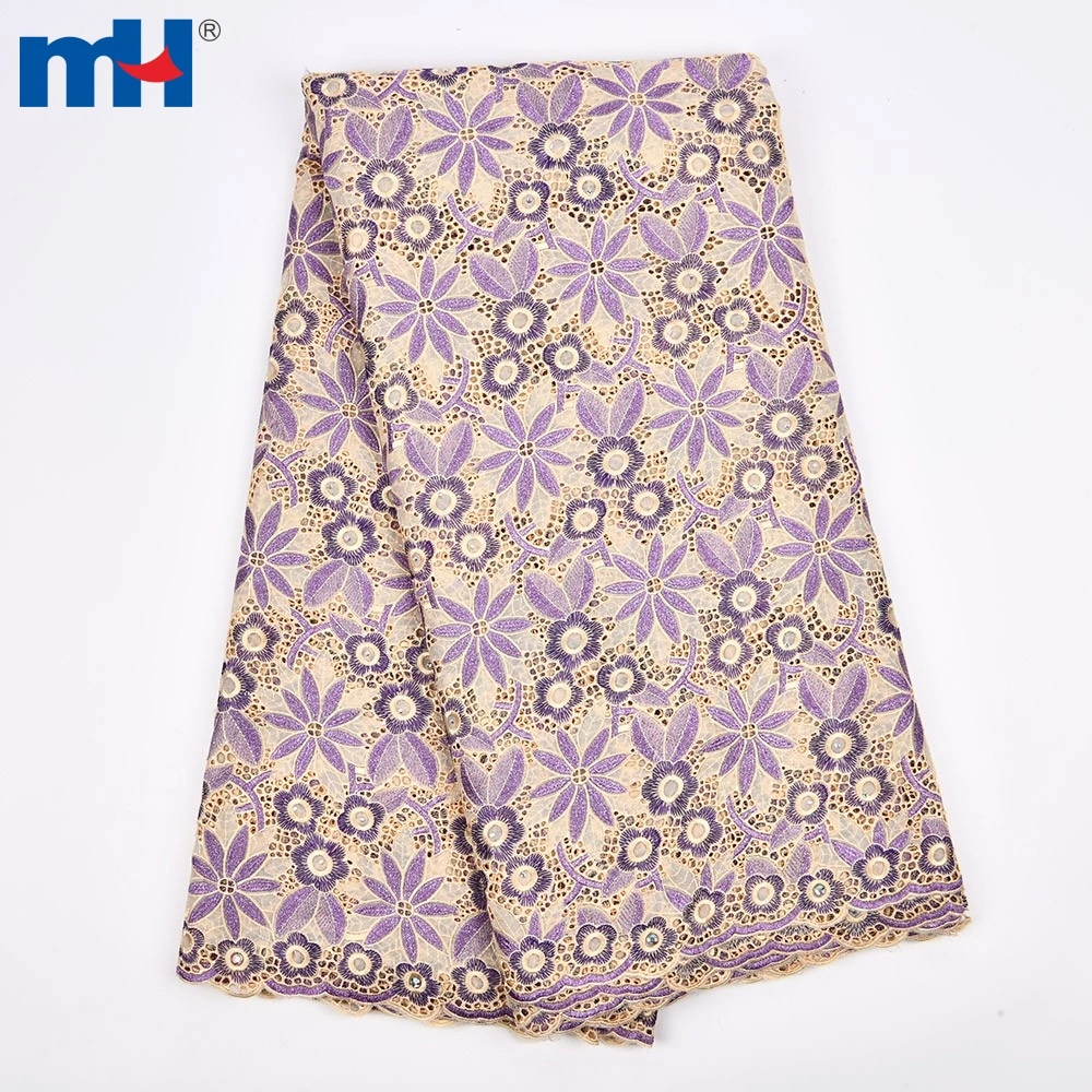 African Nigerian Swiss Voile Lace Fabric Material with Stone for Party ...