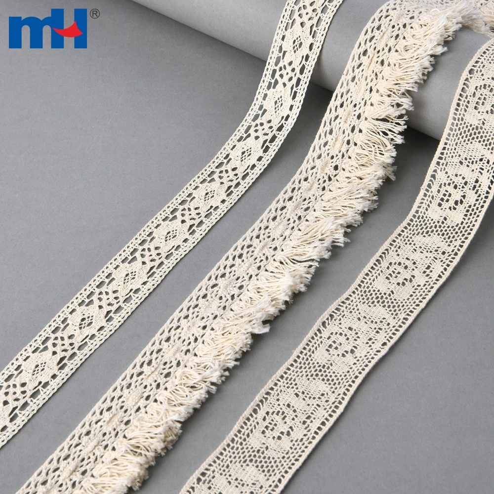 Natural Beige Cotton Crochet Lace Trim Ribbon
