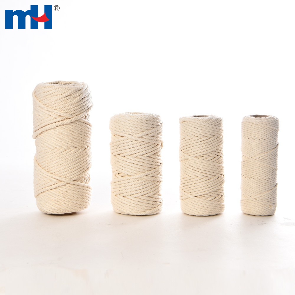 1.5mm-30mm Natural Color Twisted Cotton Macrame Rope Cord