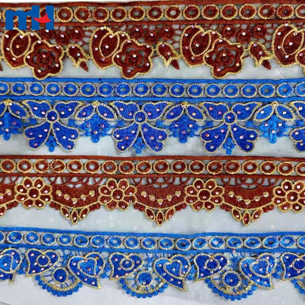 Fashion African Rhinestone Lace Trim for Wedding Dress Decoration ...