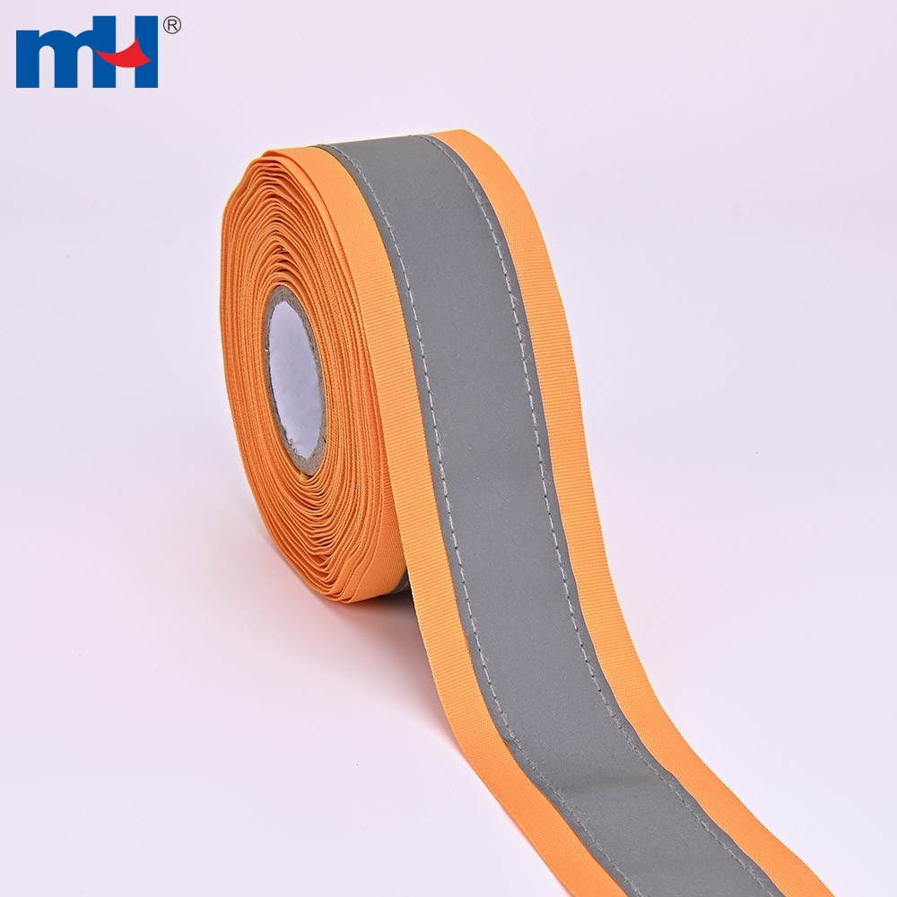 Sew-on Hi-Viz Silver Reflective Stitched Warning Tape