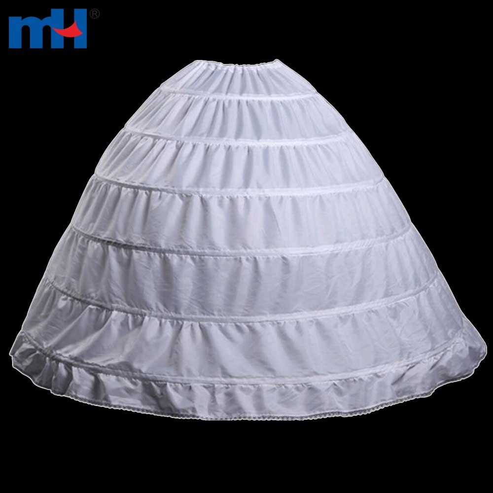 White A-line Floor-Length Crinoline Underskirt for Bridal Dress
