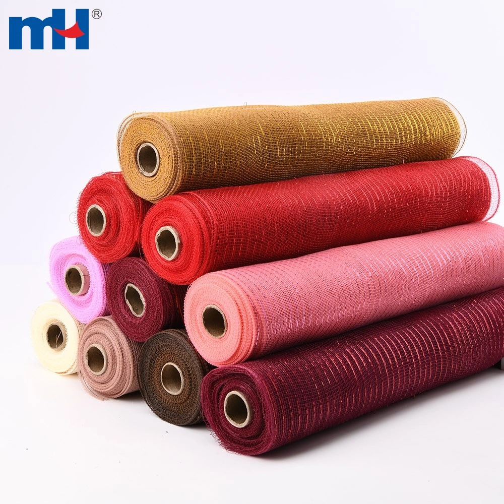 21inch x 10yds Decorative Metallic Foil Lined Poly Mesh Netting Roll