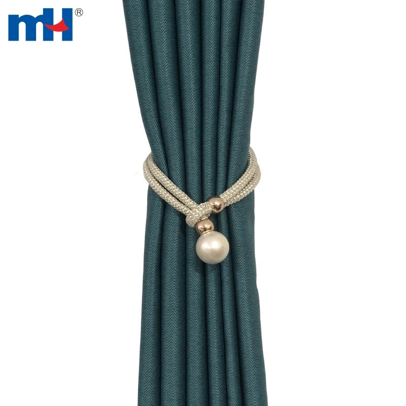 Imitation Pearl Bead Decorative Adjustable Pull-Out Rope Tie Back for ...