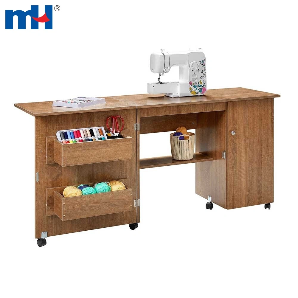 Folding Sewing Table Multipurpose Craft Station w/ Castors