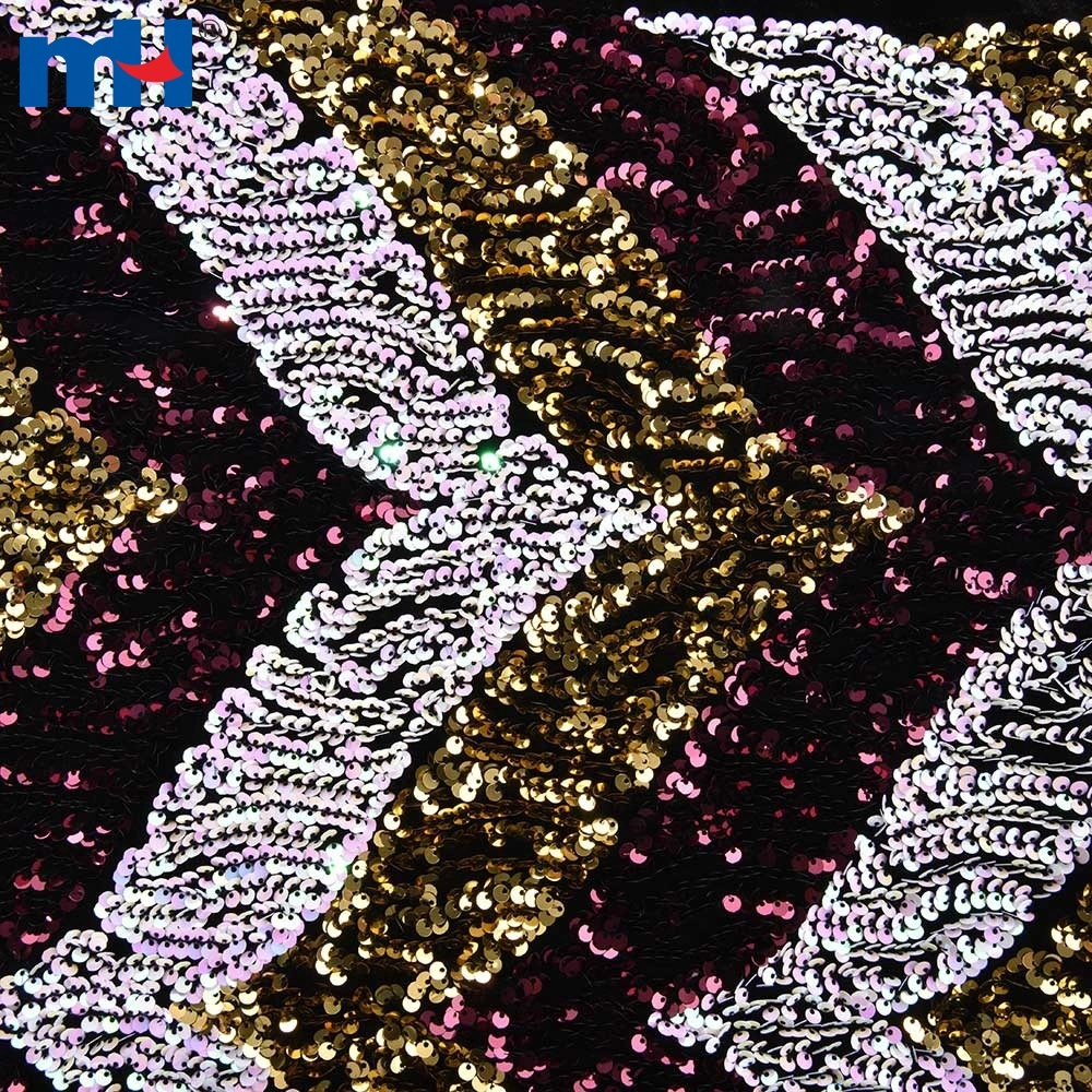 Sparkly Metallic Glitter Velvet Sequence Lace Fabric for Party dress