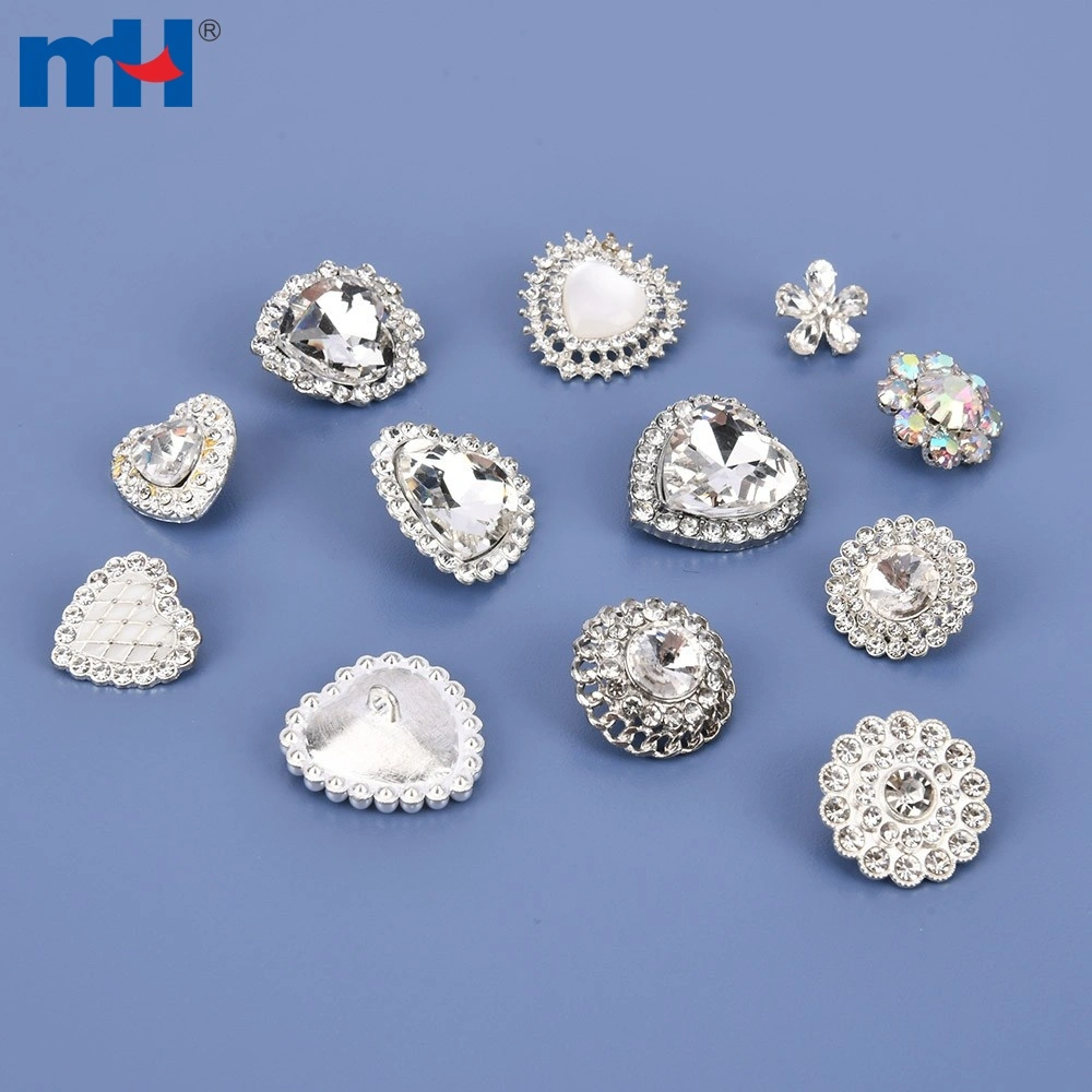 Clear Crystal Rhinestone Sewing Shank Buttons Crystal Applique ...