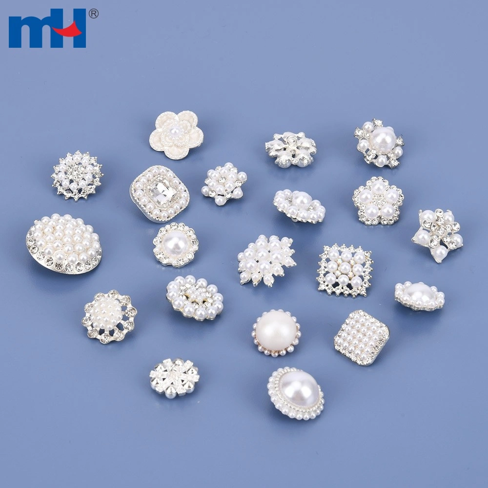 Assorted Crystal Pearl Rhinestone Decorative Buttons Embellishments