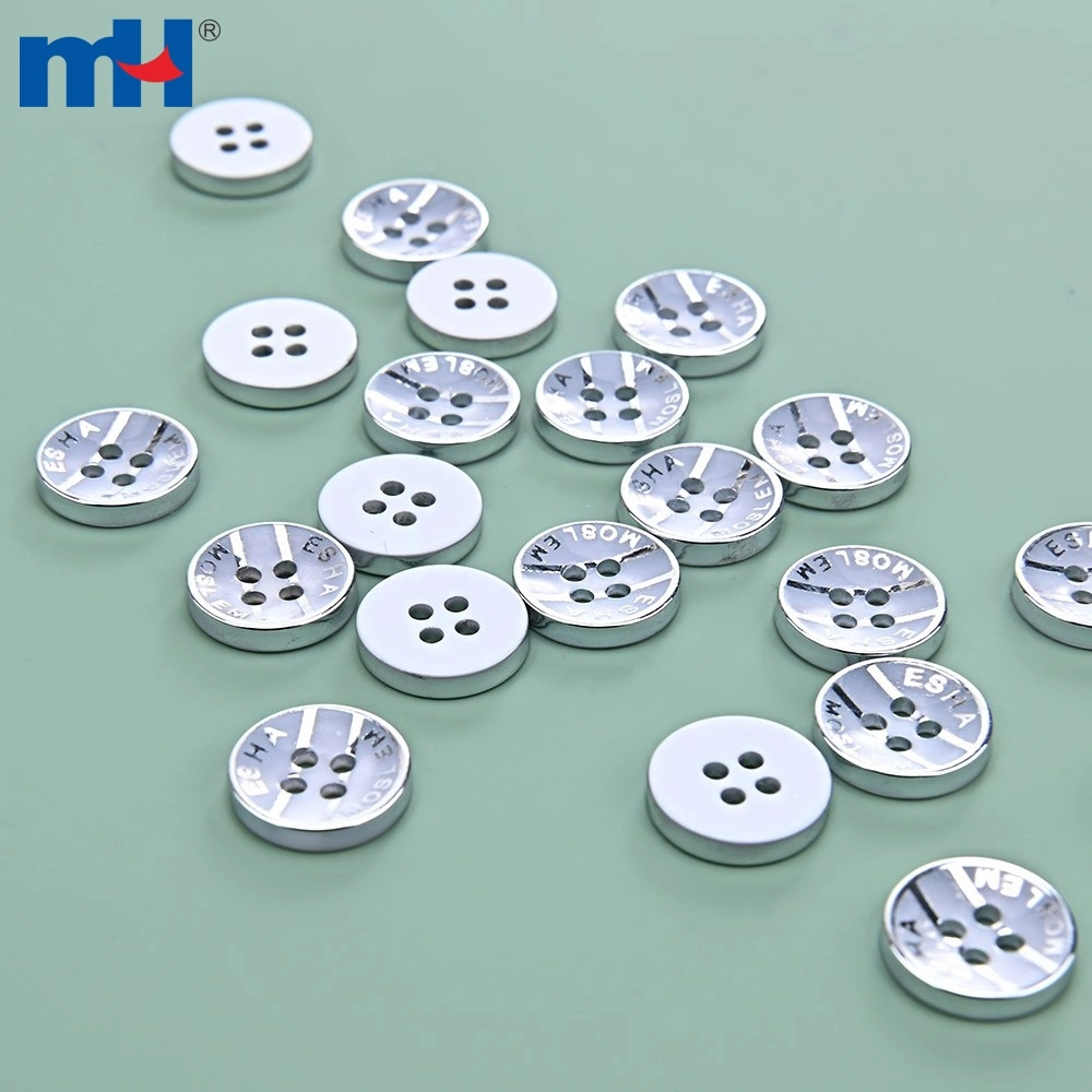 MH Custom 4Holes Corrugated Pearlescent Resin Buttons for Shirts