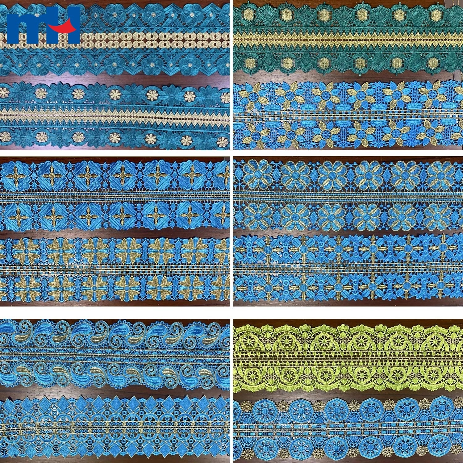 Two Face Stone Lace Trim Embellished Border Embroidery Lace