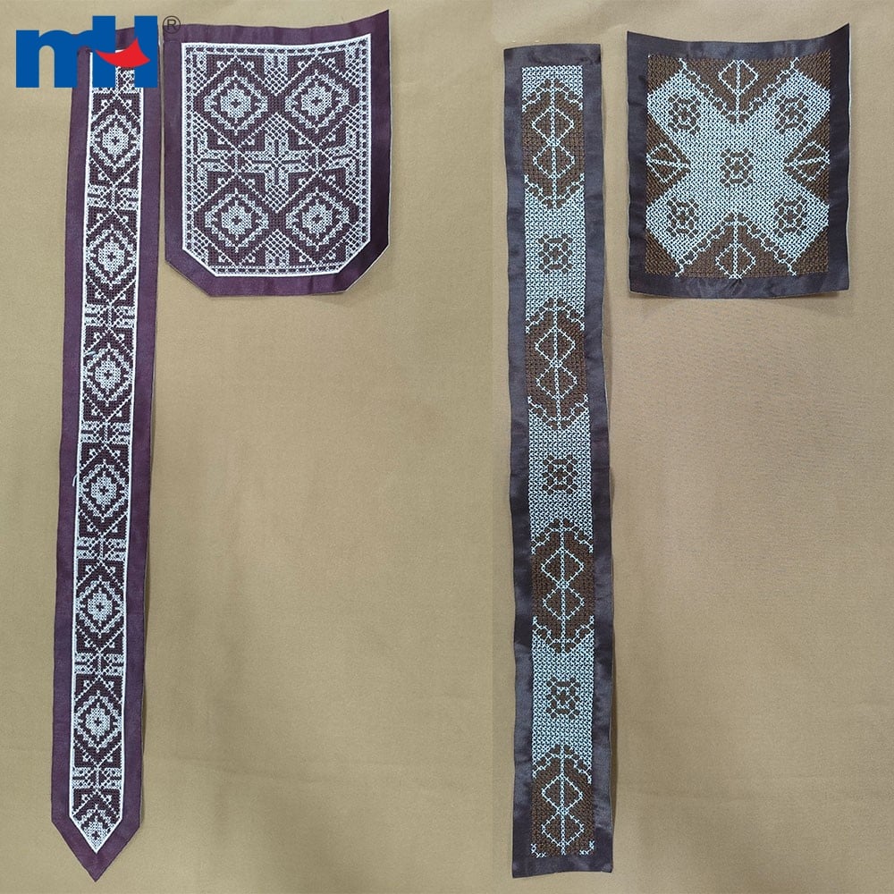 Embroidery Pattern African Monogram Kaftan Full Placket and Pocket