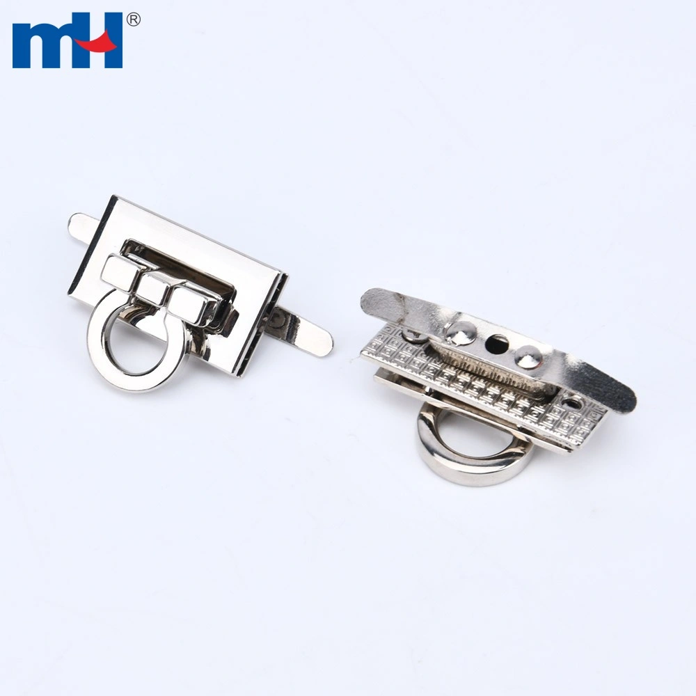 Metal Rectangle Twist Turn Lock Clasp Bag Handbag Hardware