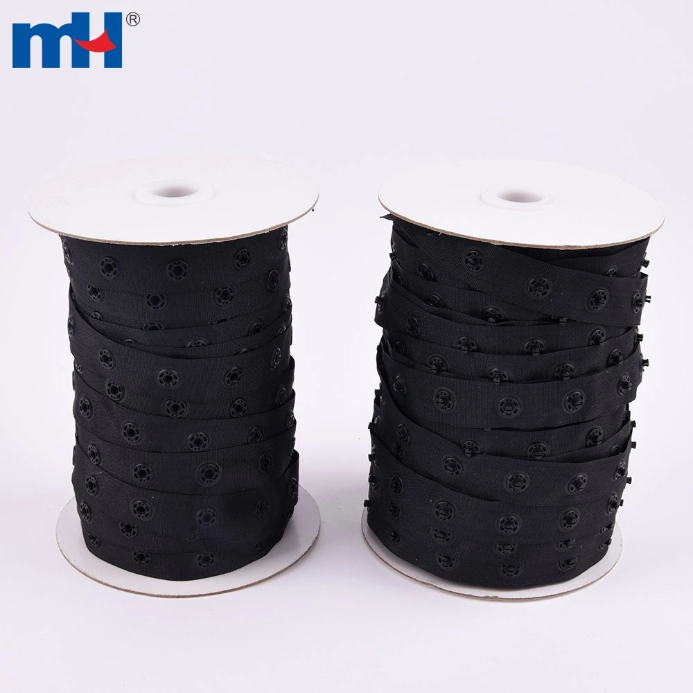 18mm Black Snap Button Tape for Sewing Clothing