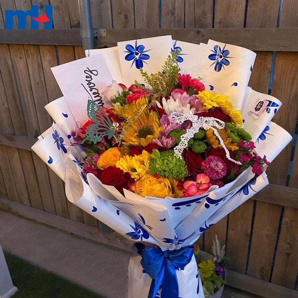 Floral Bouquet Wrapping Paper Materials