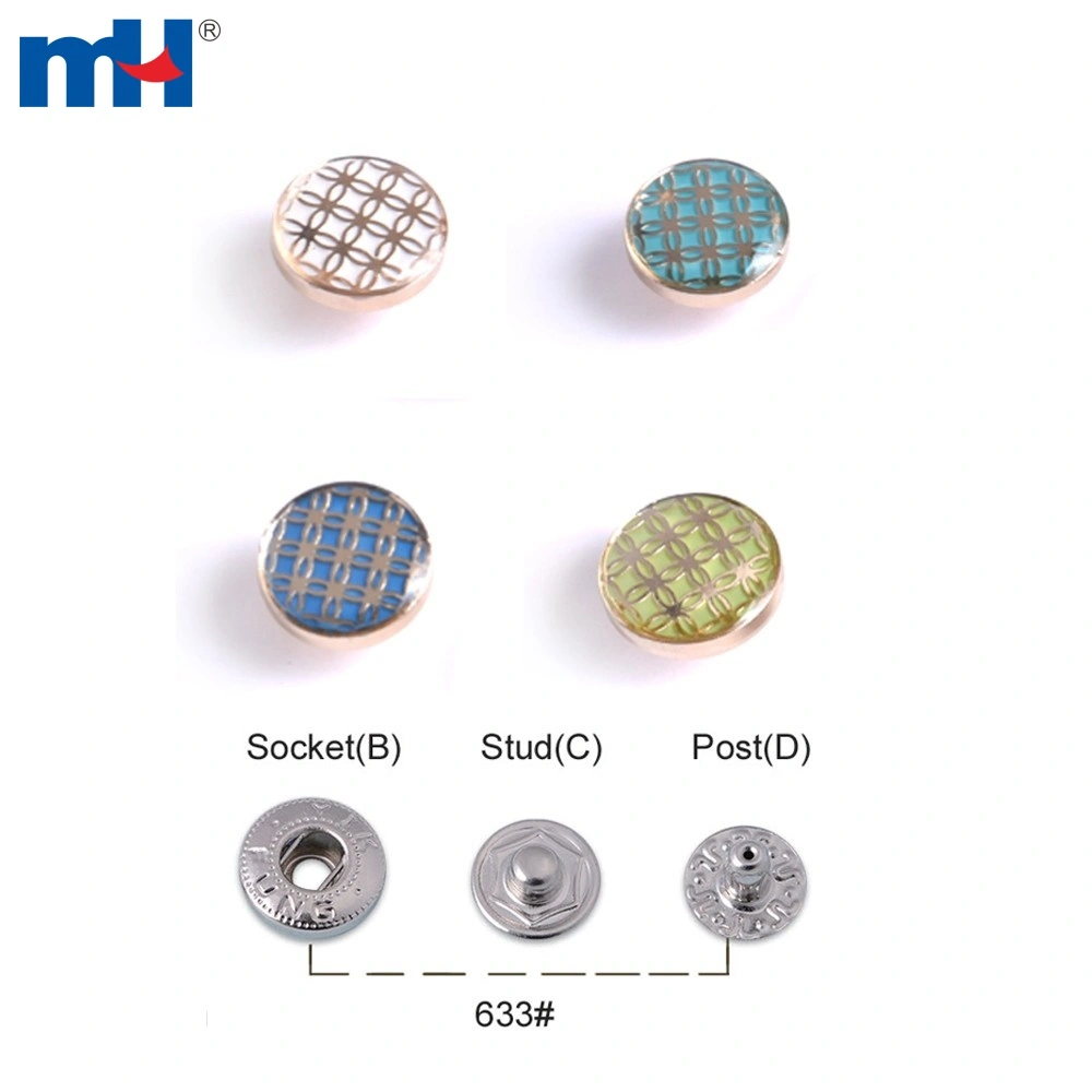 12mm Decorative Snap Button Fastener for Coats