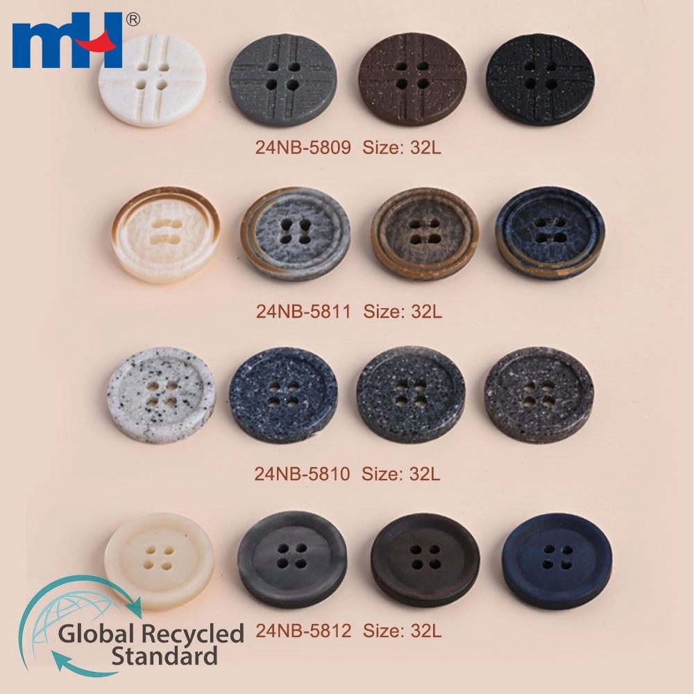 MH Wholesale 32L 4 Holes Resin Buttons with GRS Certification
