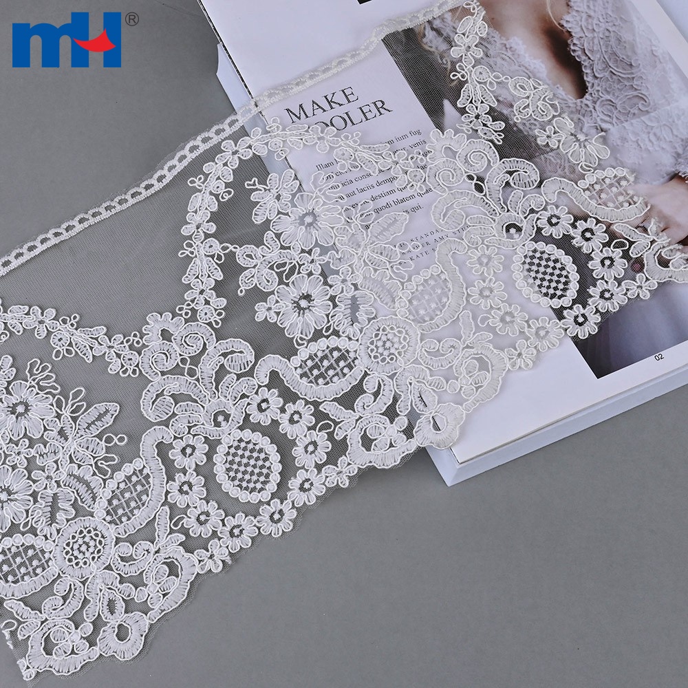 MH Corded Floral Lace Trim | Customizable For Wedding Dresses